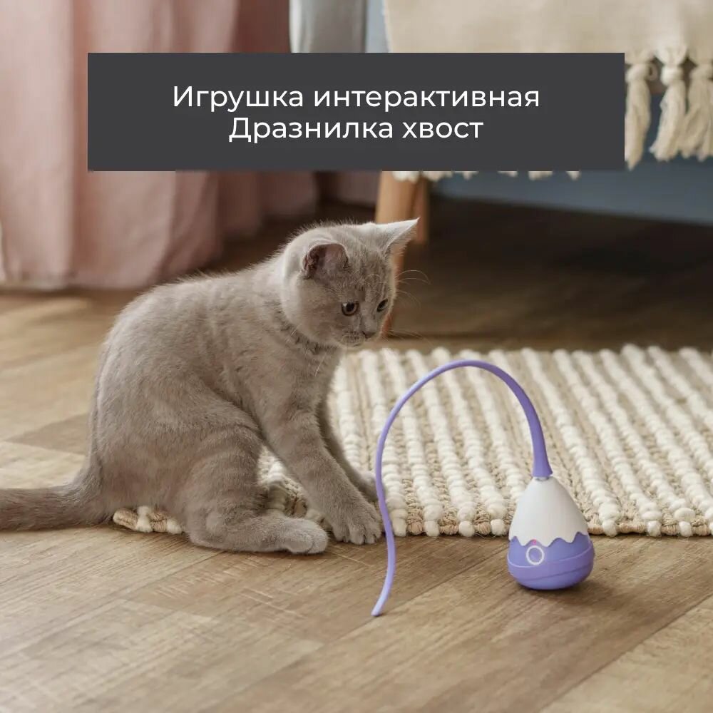 Игрушка интерактивная для кошек Дразнилка Хвост, 40х6 см