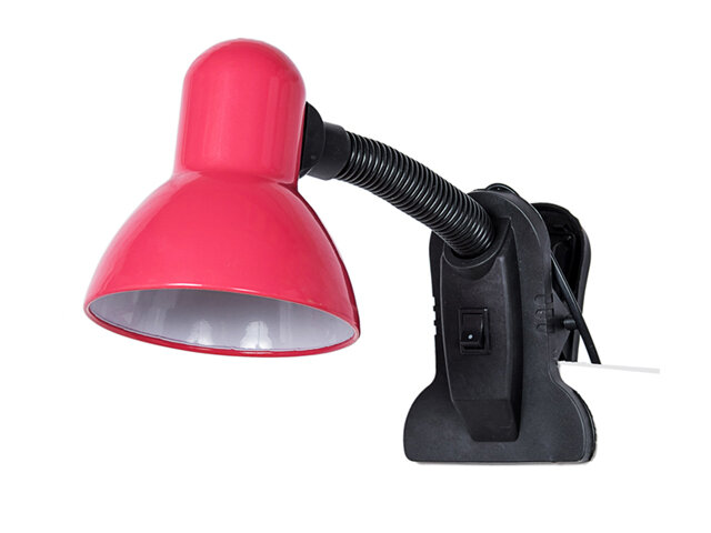 Настольная лампа на прищепке кораллового цвета, E27, 108В/1, 40Вт, мягкий свет для чтения