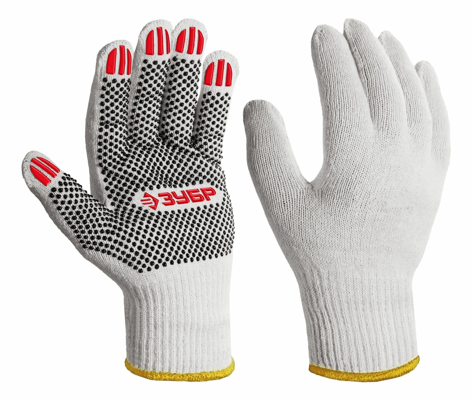 Перчатки ЗУБР оптима L, х/б, ПВХ покрытие точка, 10 класс защиты 11440-L