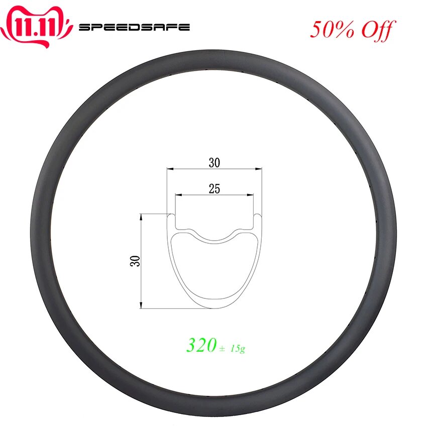 Speedsafe 29er MTB XC SL карбоновые колеса 30 мм Tubeless (Tapeless), 24H UD matte