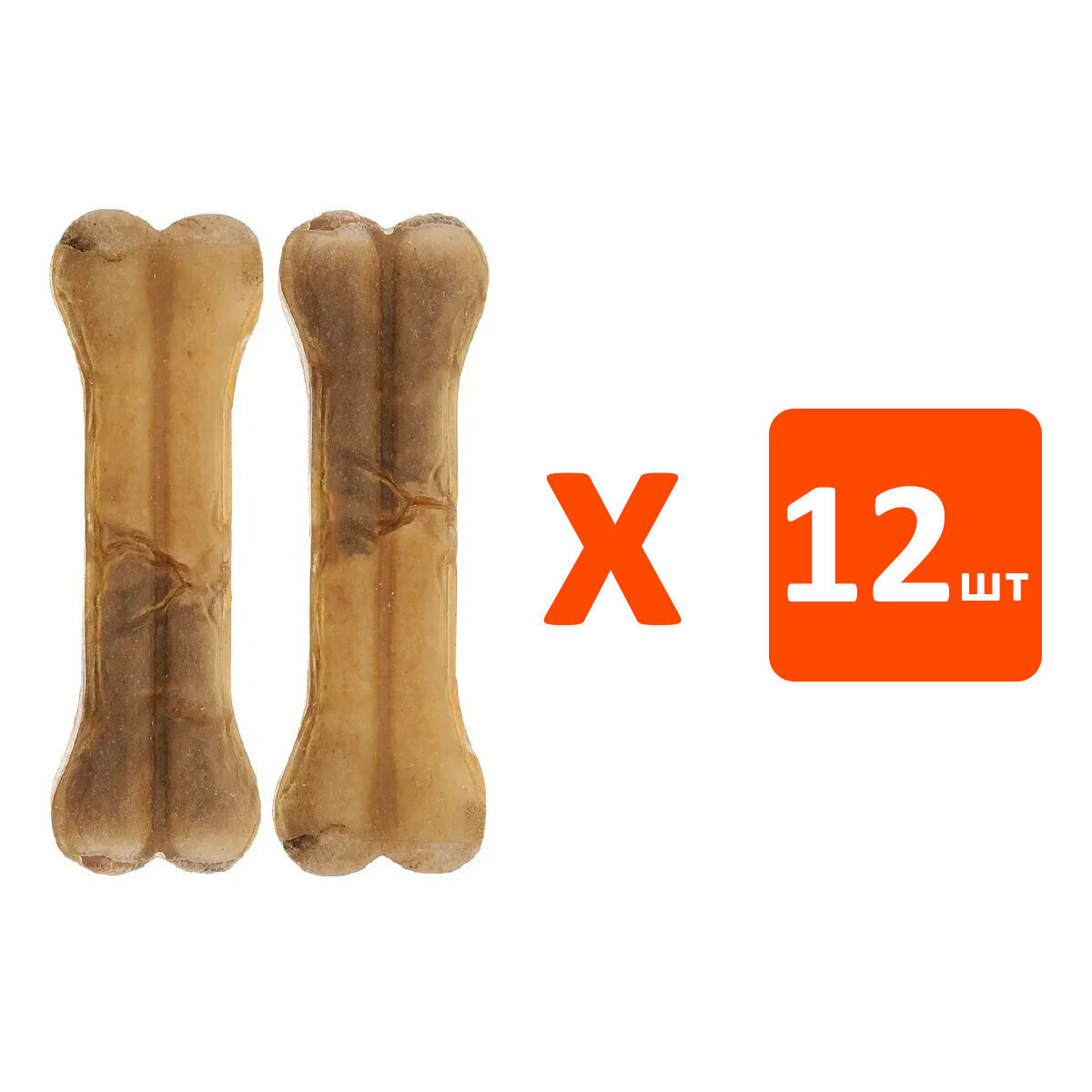 Лакомство каскад для собак кости из жил 10 см уп. 2 шт (70 гр х 12 шт)