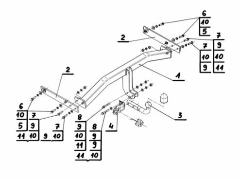 Фаркоп на Volkswagen Tiguan 2007-2016 (паспорт и сертификат в комплекте)(без электрики) Steinhof. V-127