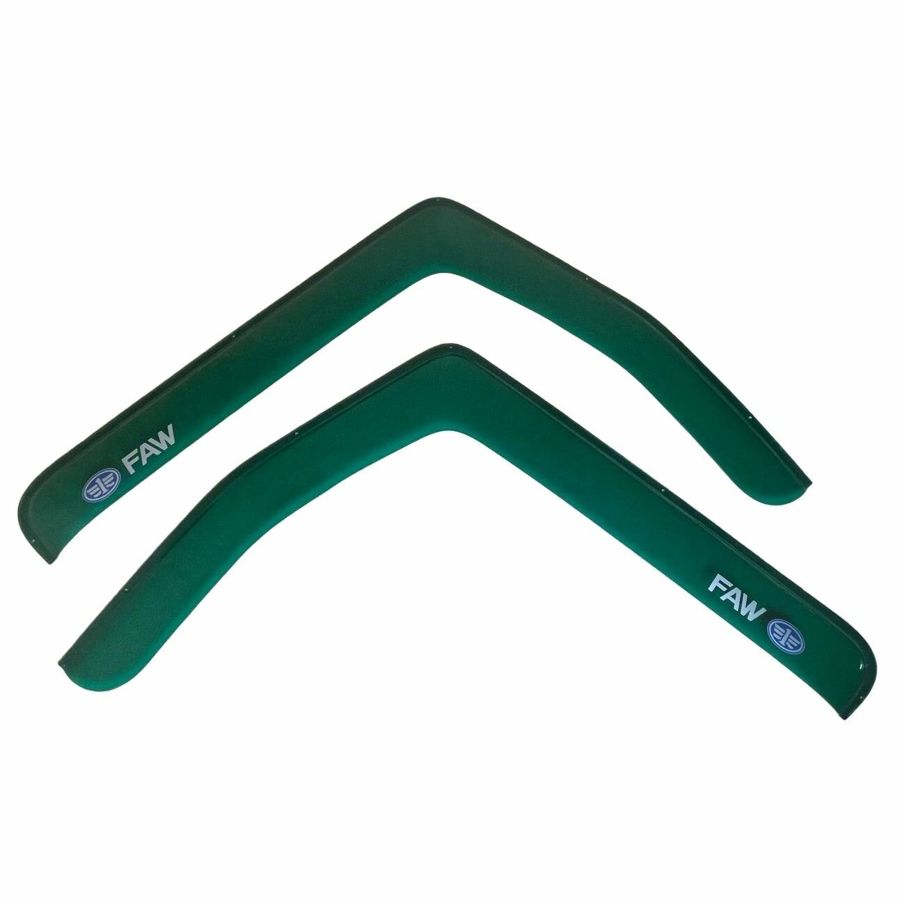 Дефлектор двери (ветровики) с лого на FAW J6 , (Зелёные)