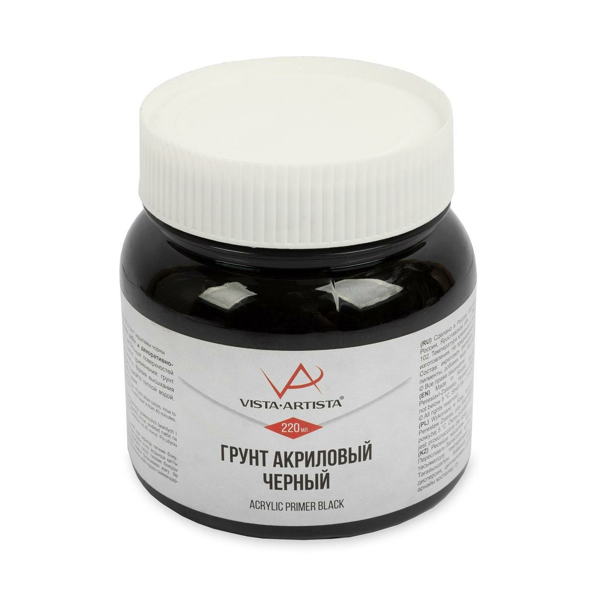 "VISTA-ARTISTA" Грунт акриловый черный VPAB-220 220 мл 4 шт.