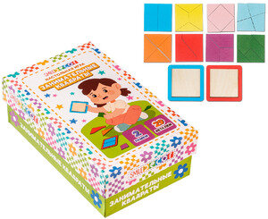 *Игр(SmileDecor) Занимательные квадраты [планшет; вкладыши] (дерев.) (П2123)