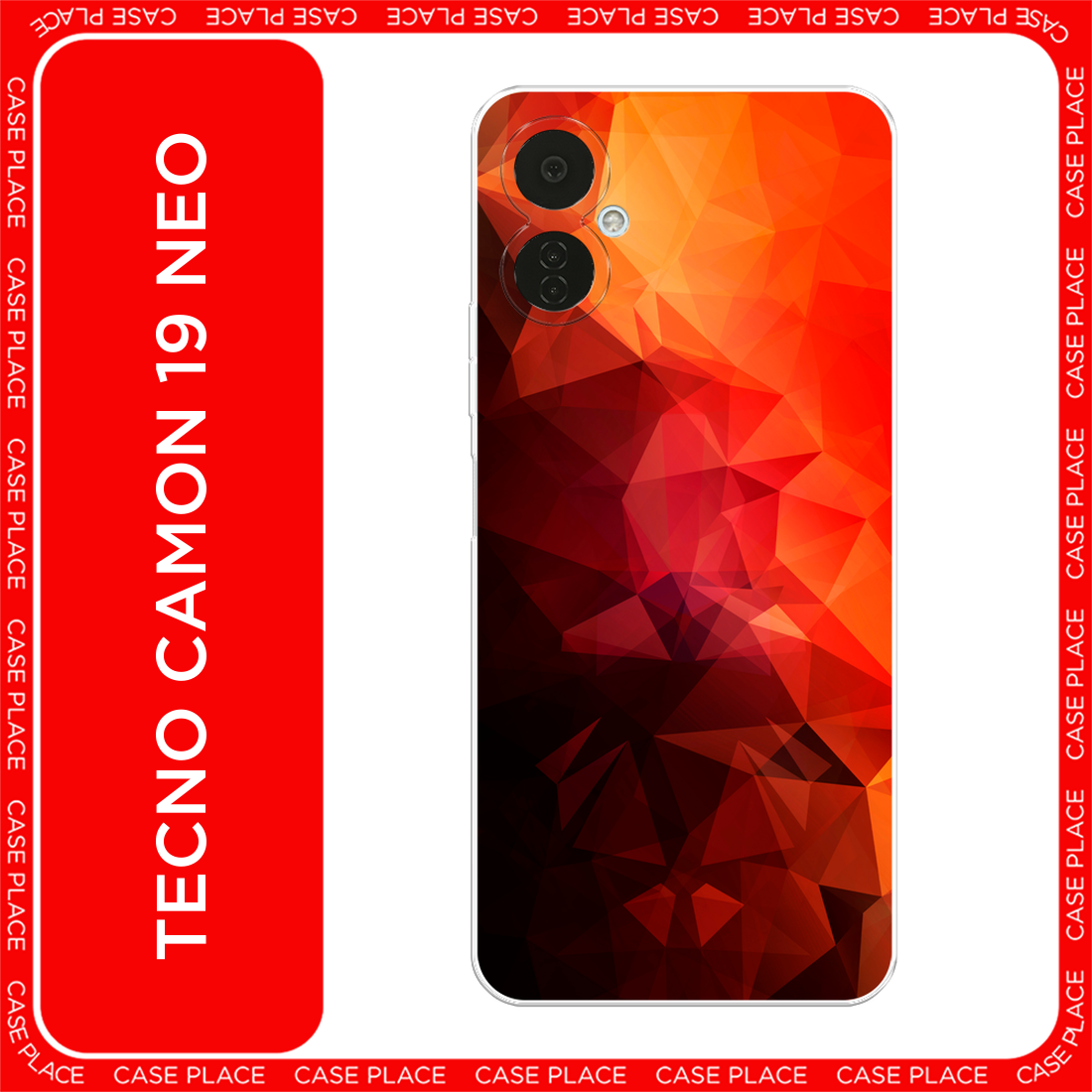 Чехол на Tecno Camon 19 Neo / Техно Камон 19 Нео с принтом Красная геометрия