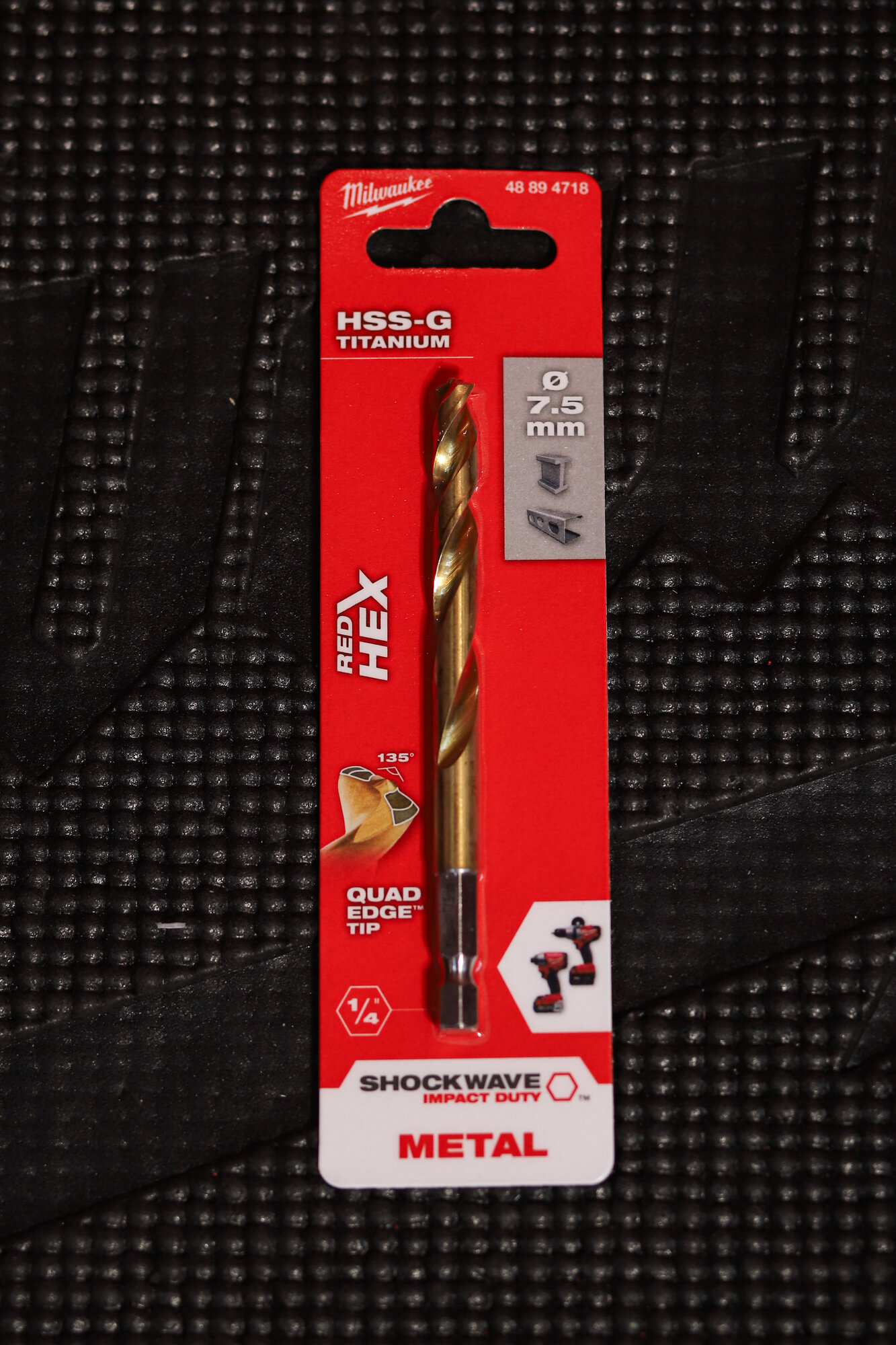 Сверло по металлу Milwaukee RedHEX HSS-G TiN- оптимизированы для ударных винтовертов.