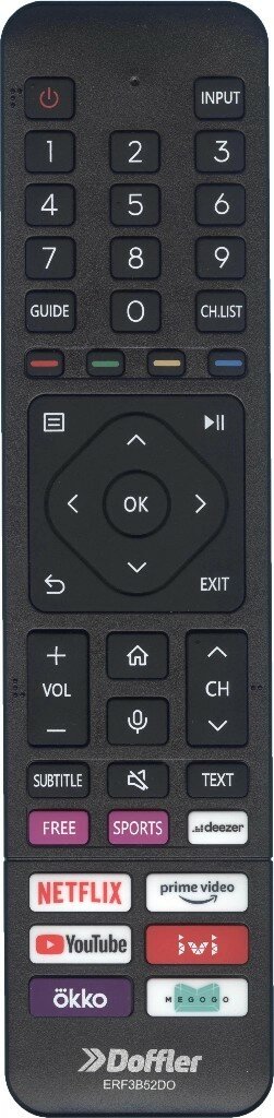 DOFFLER ERF3B52DO Smart TV с голосовой функцией (DEXP/HISENSE ERF3E80H) ориг, Пульт ДУ