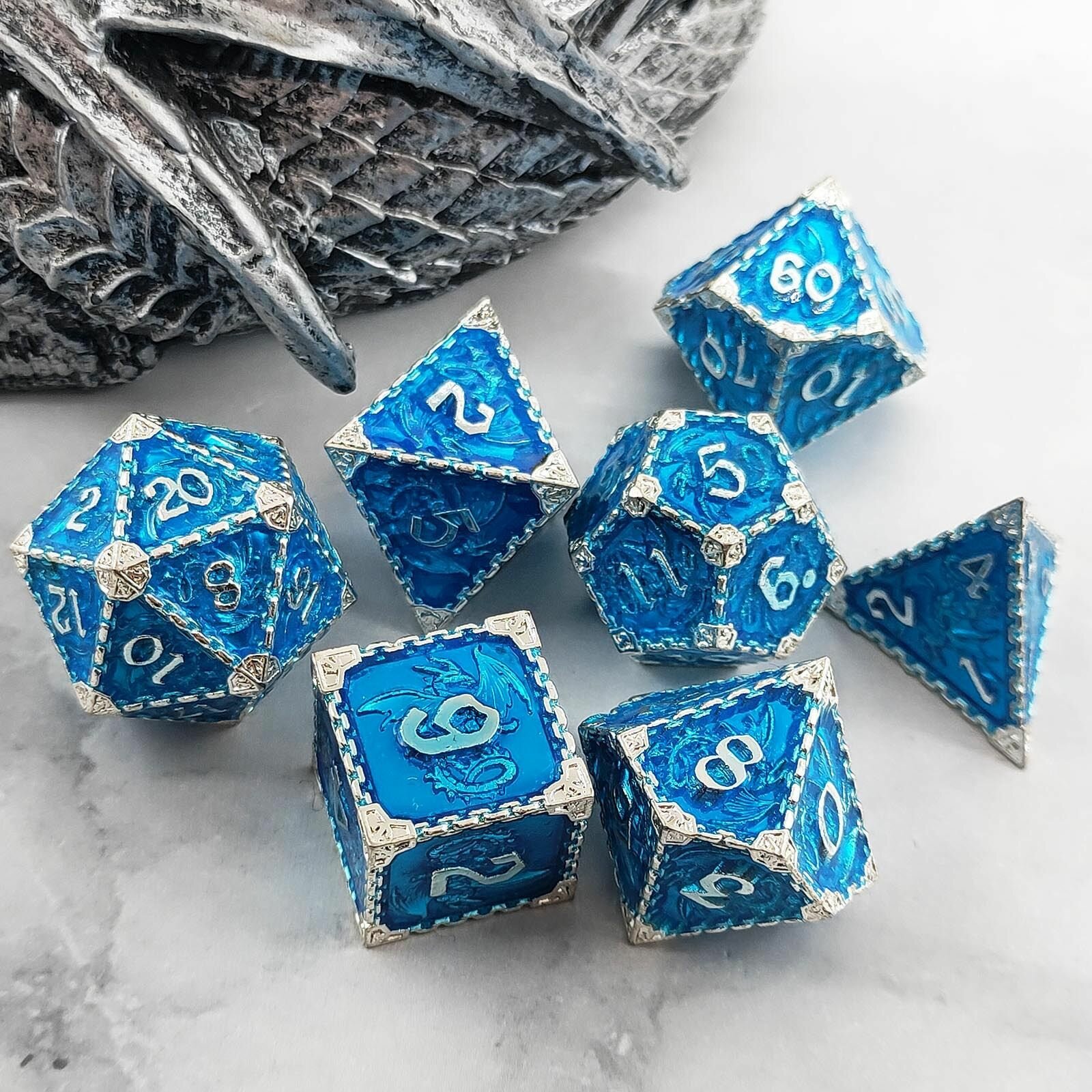 Кости игральные для Dungeons & Dragons, кубики для DnD и настольных ролевых игр (дайсы ДнД) 7 шт
