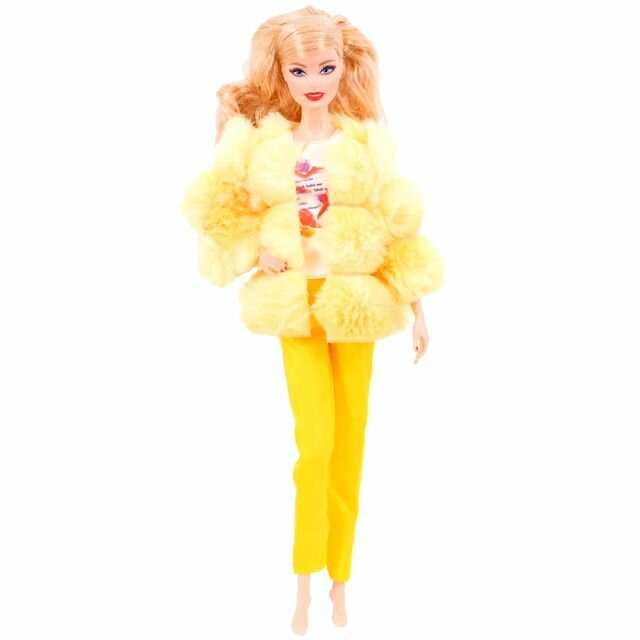 Комплект одежды для кукол 29 см /полушубок, брюки, футболка