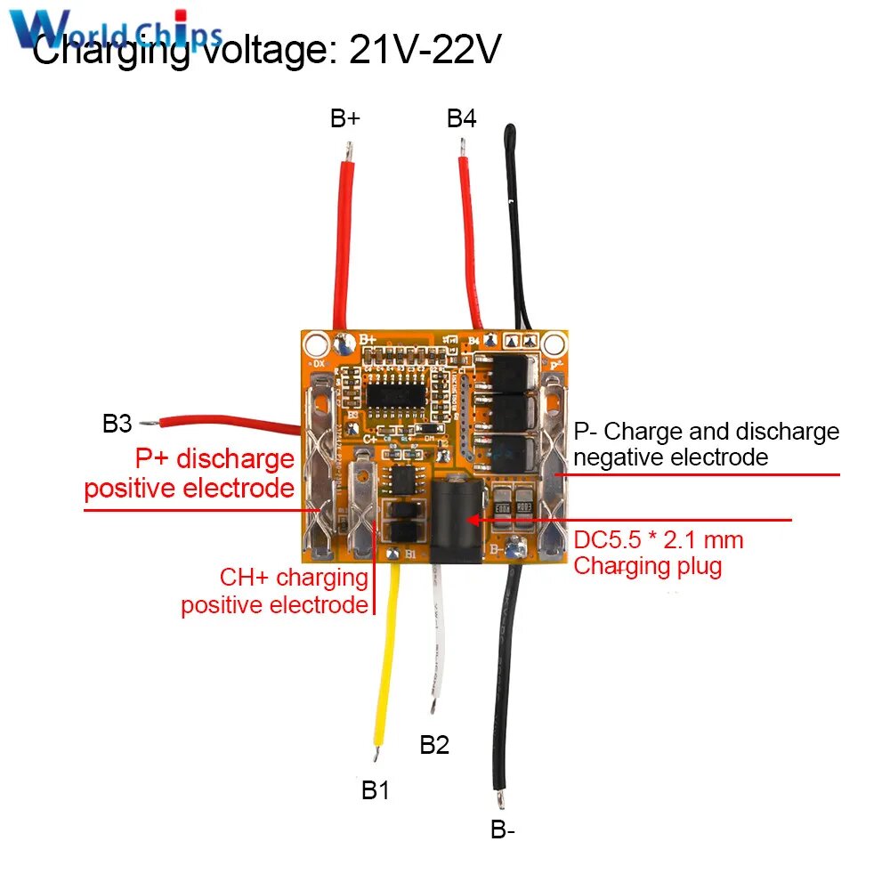 5S 18,5 В 21 В 18650 Защитная плата литий-ионной батареи 18A PCM PCB BMS Схема зарядки Модуль платы для электроинструментов