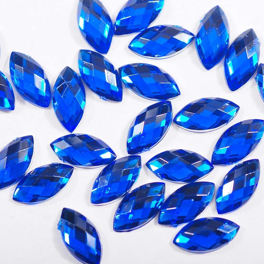 Синие стразы 5x10 мм, sapphire, 100 шт.