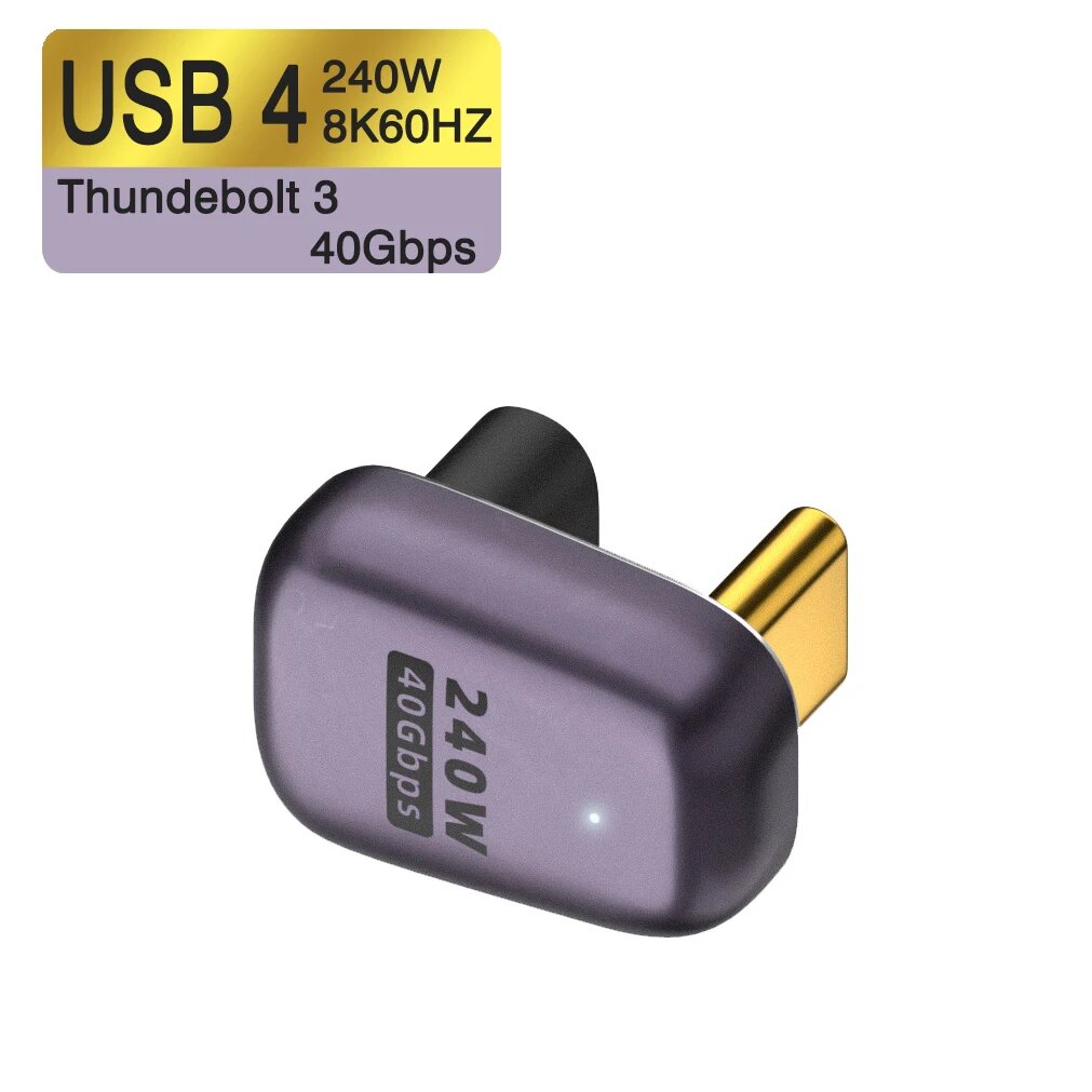 UGOURD USB4 OTG Type C To C Thunderbolt3 Удлинительный кабель-адаптер L-стиля «папа-мама» для телефона, ноутбука, ПК, 40 Гбит/с