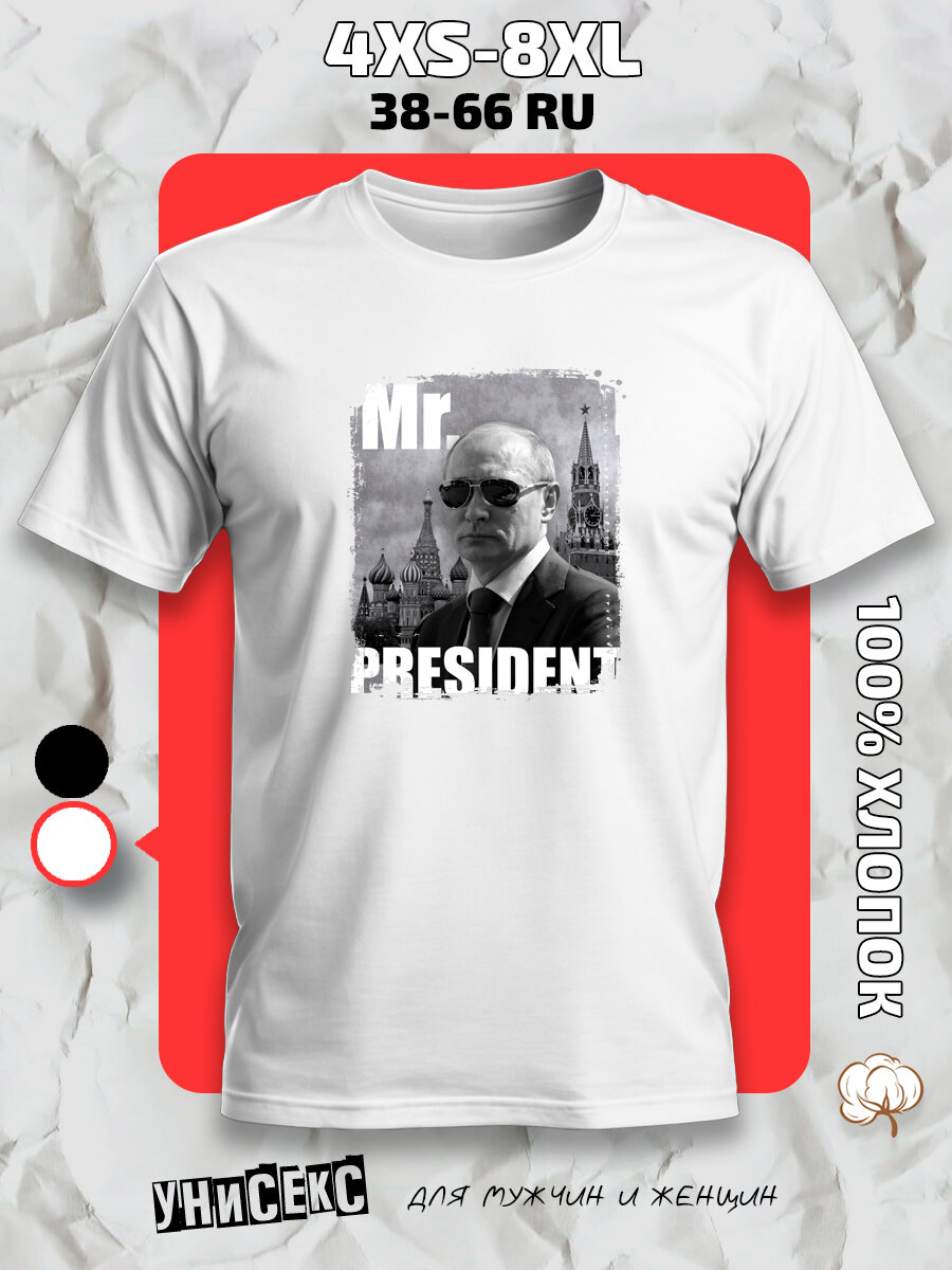Футболка с принтом Путин Mr President