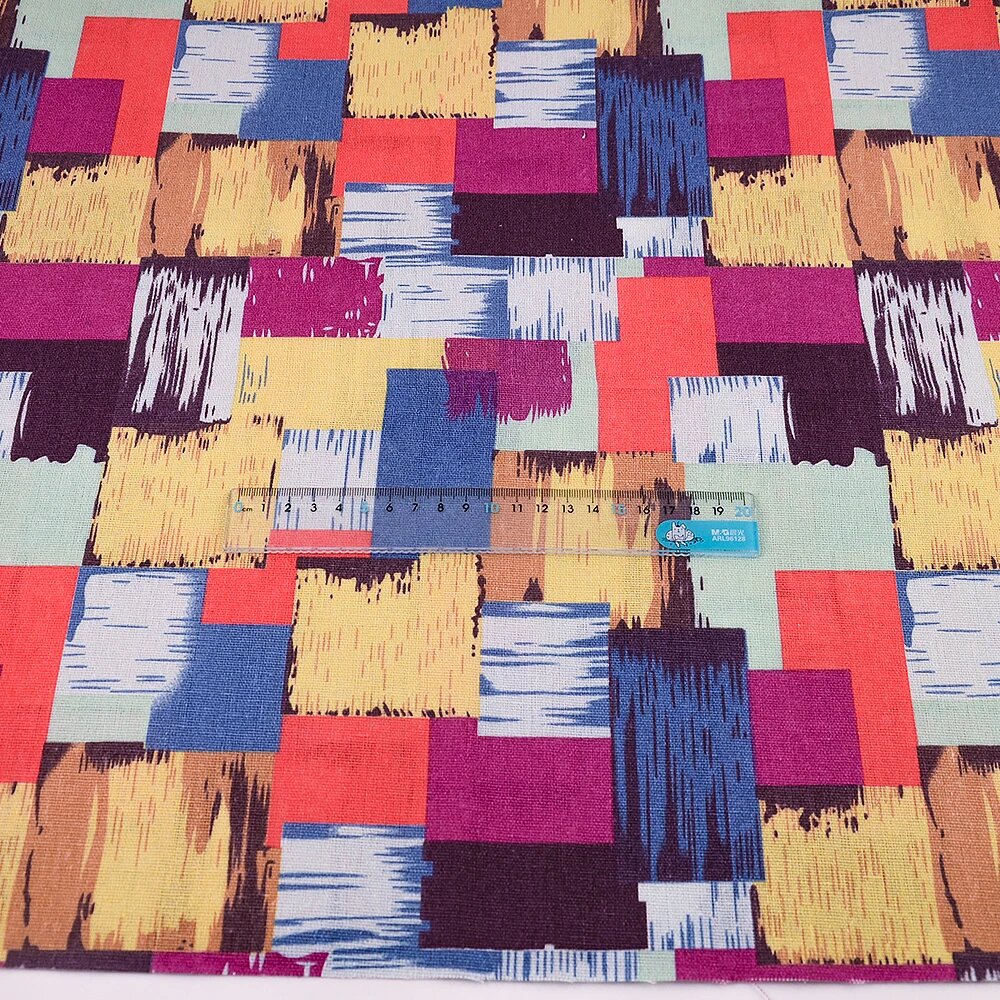 Лен/Хлопок Ткань TERAMILA Бирюзовый, 70cm x 70cm, M062-2