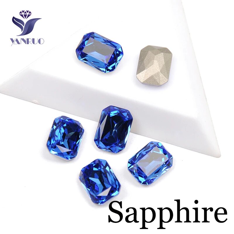 YANRUO Sapphire, синий кристалл 10x14mm, 12шт