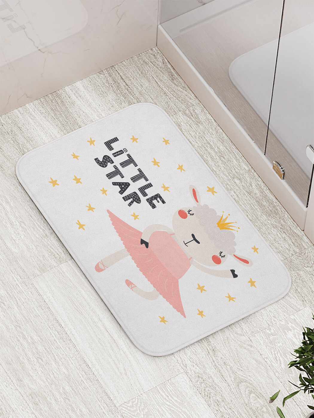 Коврик для ванной комнаты, туалета "Маленькие звезды" противоскользящий, 52х77 см, JoyArty