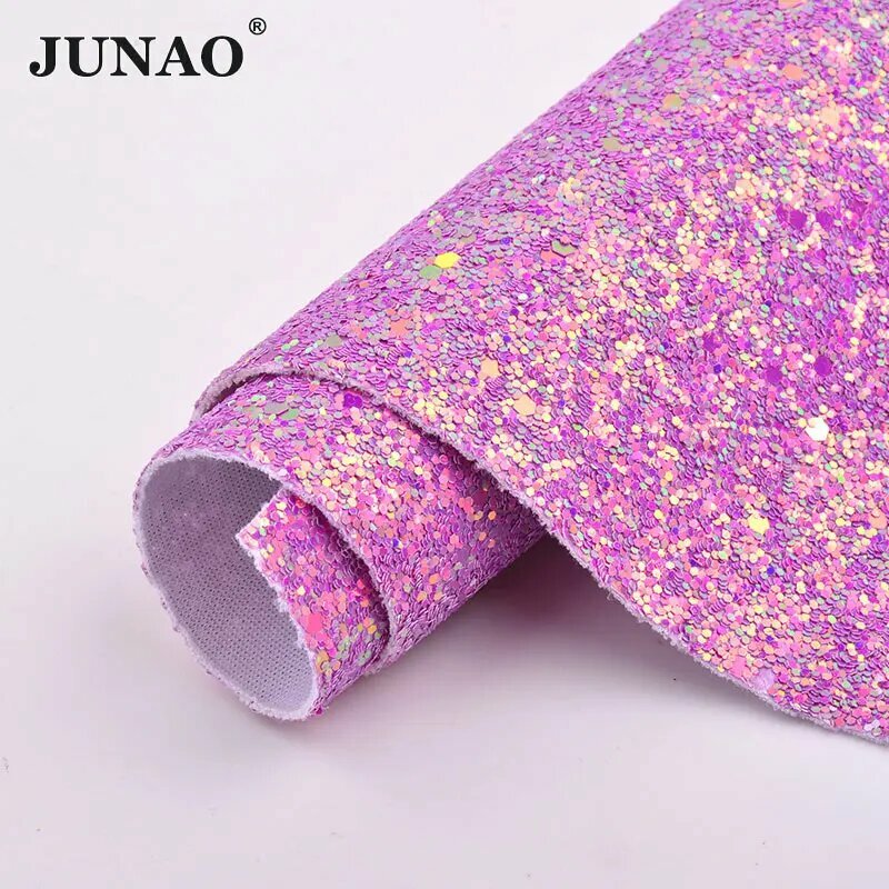 Искусственная кожа JUNAO для рукоделия 20x34 см Сиреневый, Purple AB