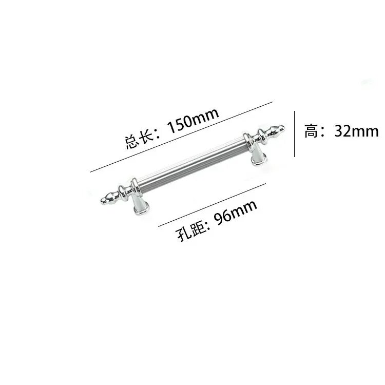 Ручка для шкафа Chrome Silver 96mm
