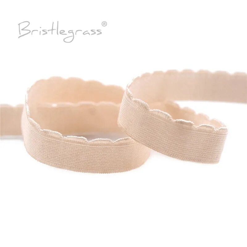 BRISTLEGRASS Нейлоновые эластичные ленты для бюстгальтеров Бежевый, 10mm-10 Yards, Nude