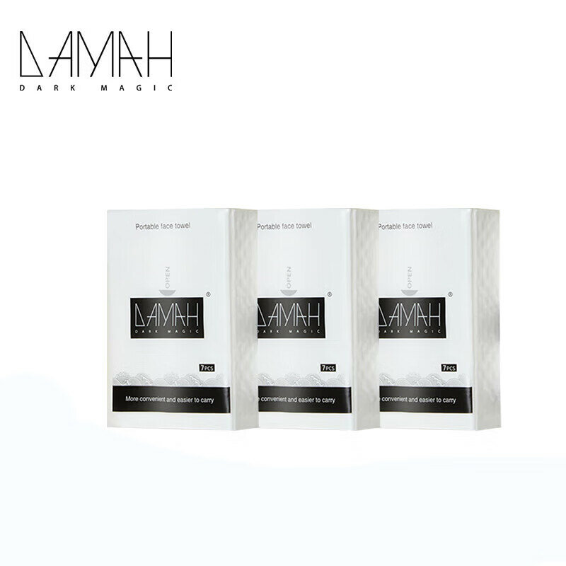 DAMAH DARK MAGIC Portable Disposable Facial Cleansing Wipes, Thickened Face Towels, 7 Sheets * 3 Packs