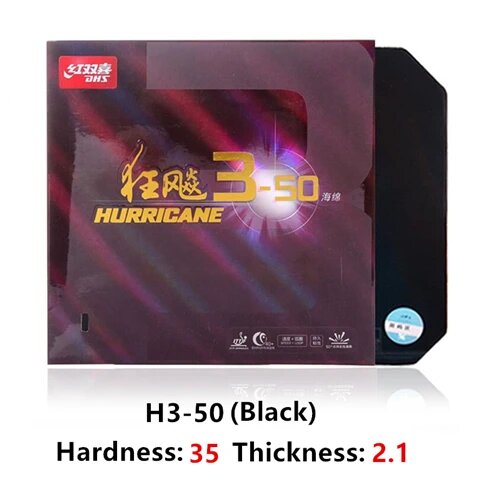 Резина для настольного тенниса DHS Hurricane 3-50 Black, 35°