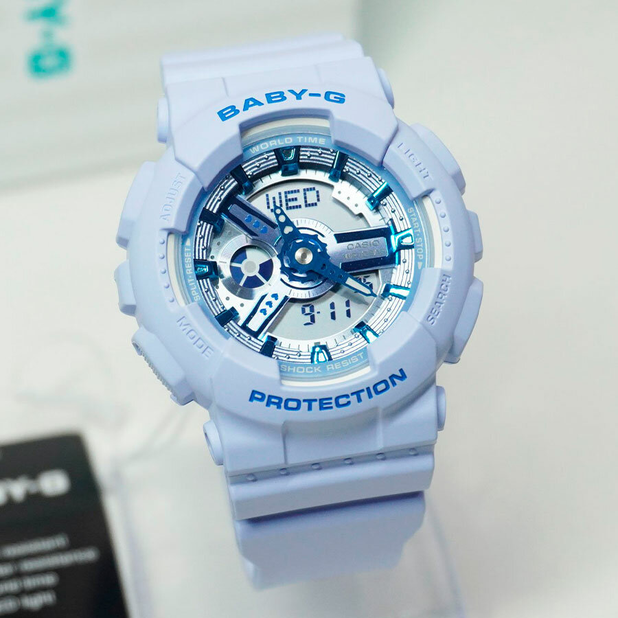 Наручные часы CASIO Baby-G, фиолетовый, синий, серый — фото 1