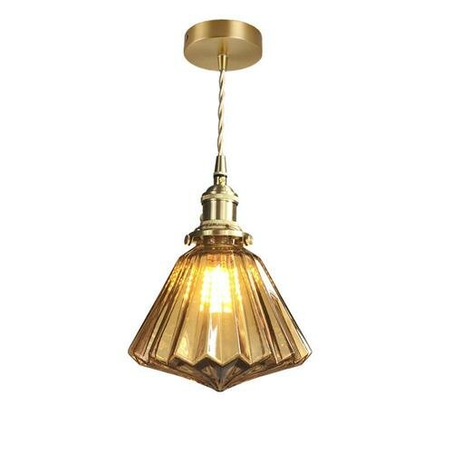 18CM латунная стеклянная люстра, LED 5W 220V японская ретро - люстра, ресторан - бар, спальня - тумбочка, проходной входной свет, коричневый