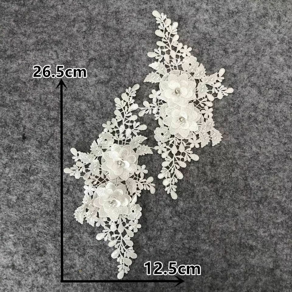 Декор пришивной для одежды розы 3D 26*12.5 см