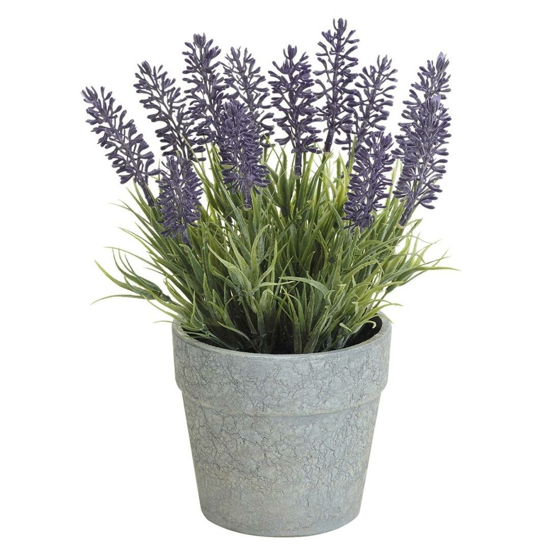 Цветок декоративный в кашпо "Лаванда" #205351-700 Fiebiger Floristik 25 см