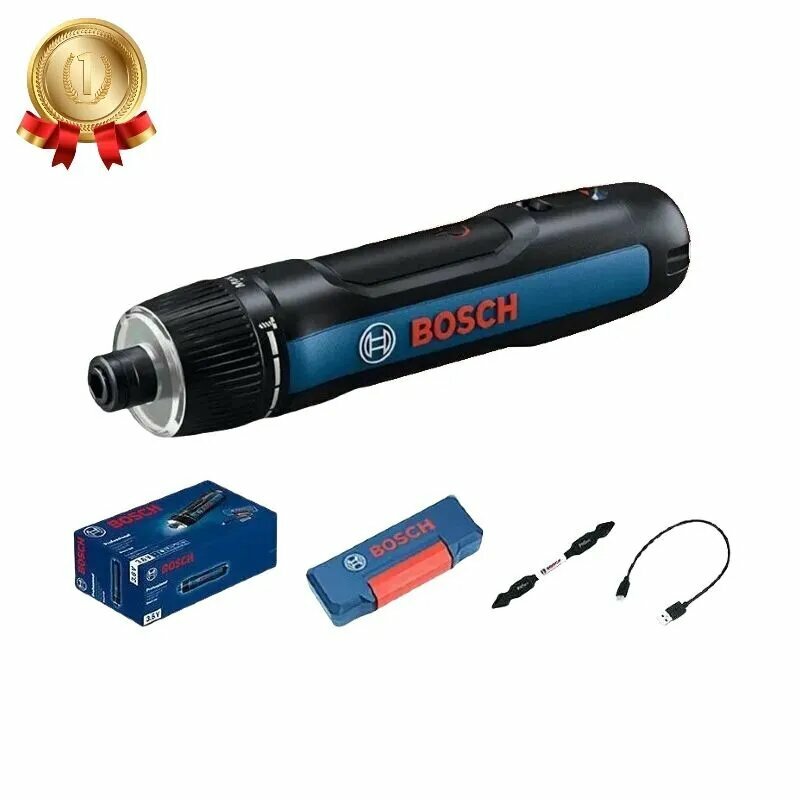 Аккумуляторная отвёртка "Bosch GO", 3.6 В, LiIon, 5 Nm, синяя