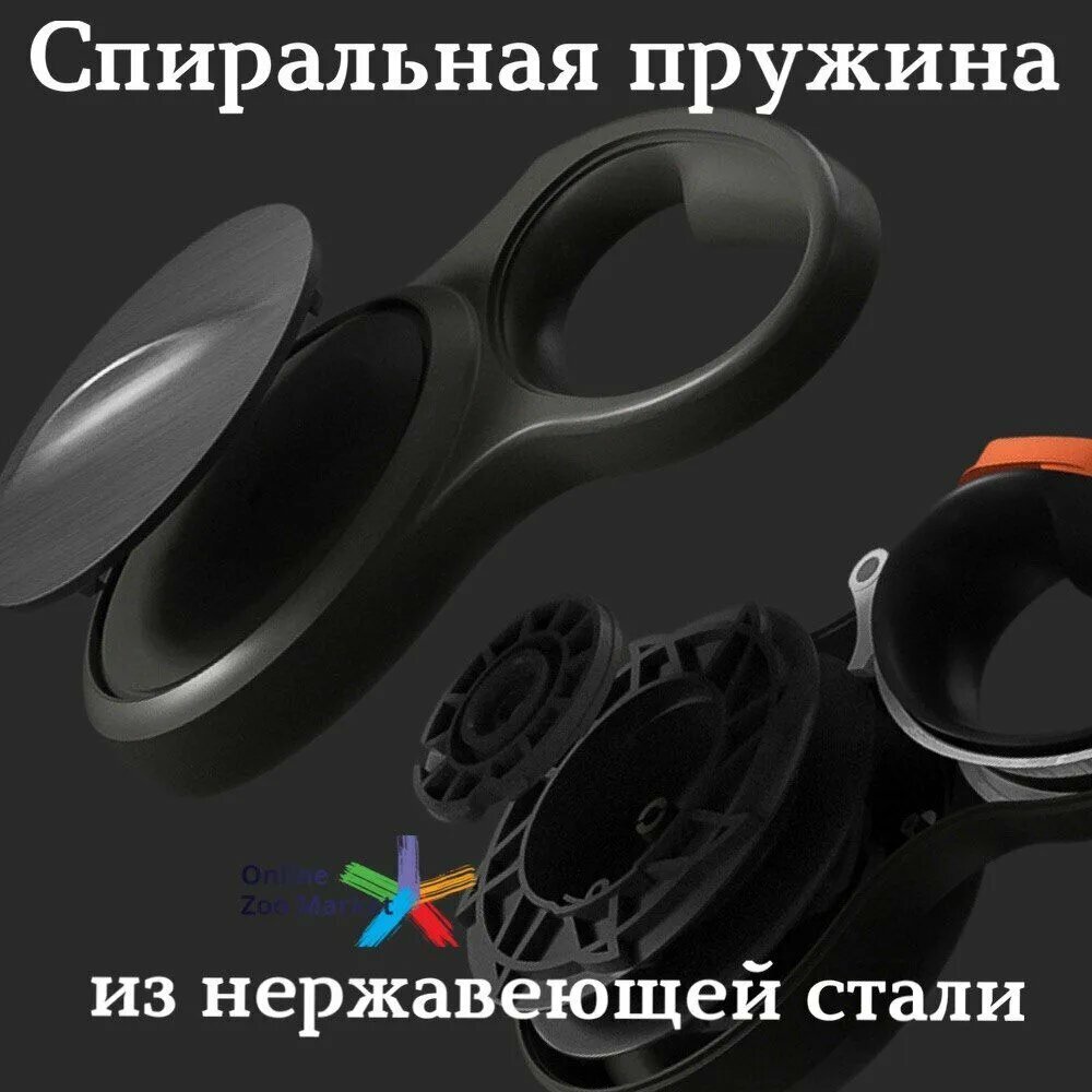 Поводок-Рулетка, для средних и крупных собак, до 55кг, 5м, черный — фото 1