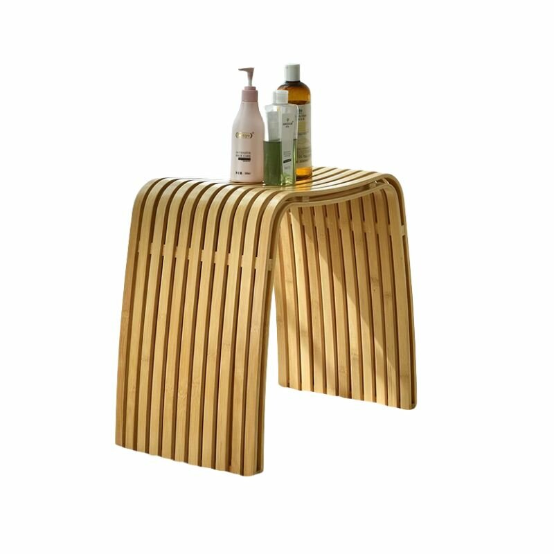 Стул-табурет для отдыха с бамбуковой столешницей для ванной комнаты-LIYANLIANG