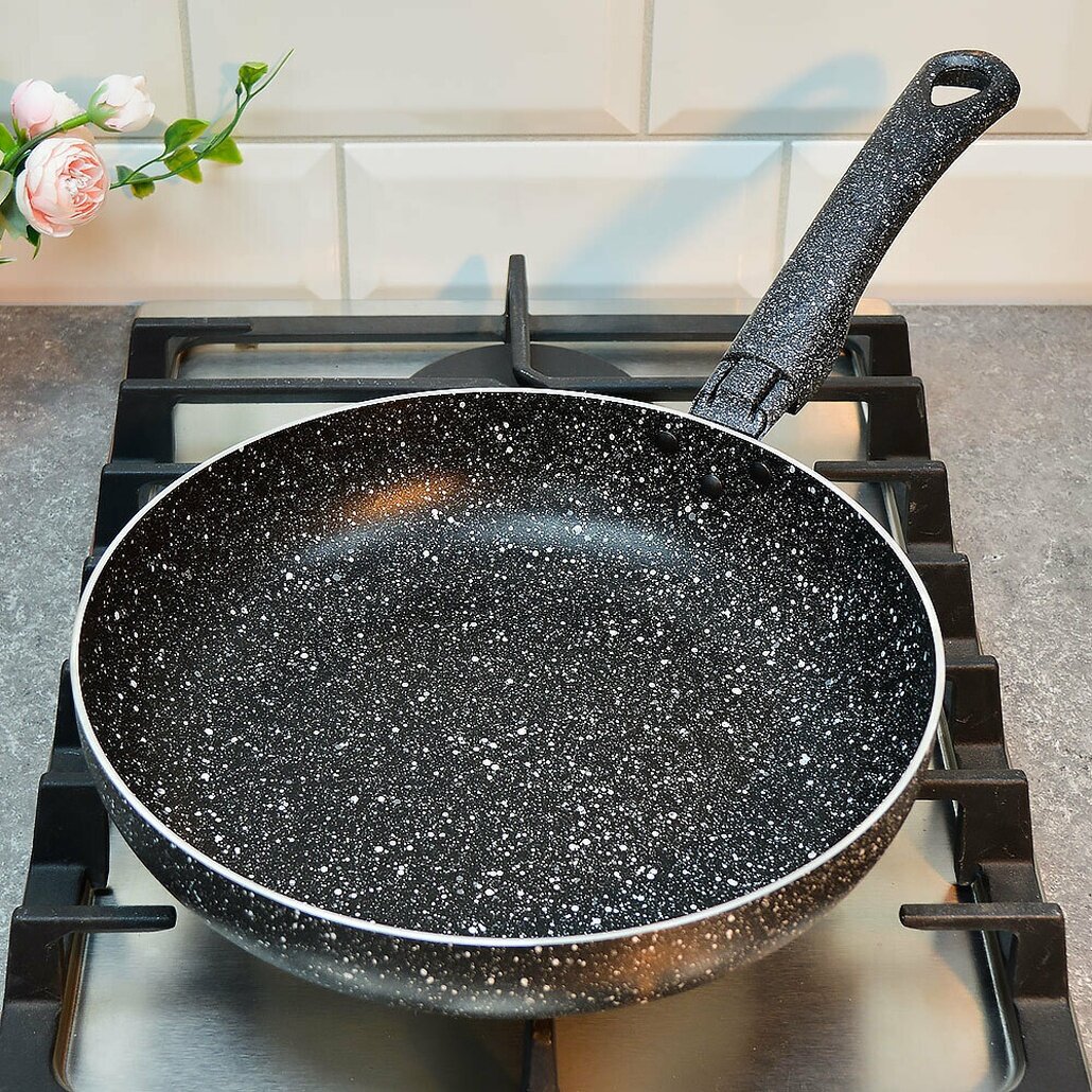 Сковорода 24см «Easy Stone» с антипригарным покрытием, ручка бакелитовая, для газовых плит