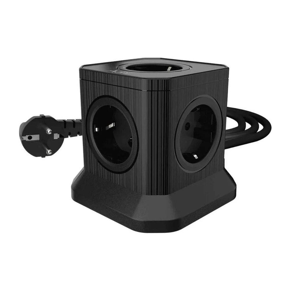 AGNI Сетевой фильтр настольный 5 розеток c кабелем 3м, черный TP-VE4U5E-3m-black