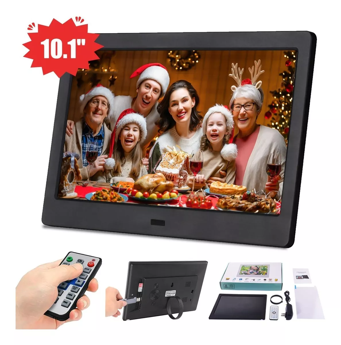 Цифровая Электронная Фоторамка 10.1 Дюймов: 1280x800 IPS Экран С Mp3 Плеером - Идеальный Подарок С Комплектацией Для Дома И Офиса