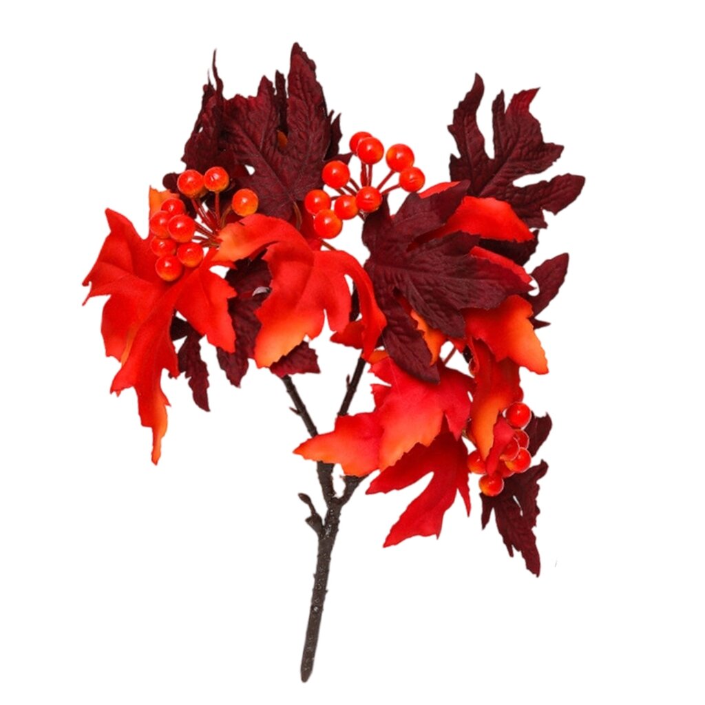 Фестиваль Урожая Стекающийся Кленовый Лист Сосновая Шишка Ягода Осеннее Украшение Зеленые Аксессуары Для Растений-Красный