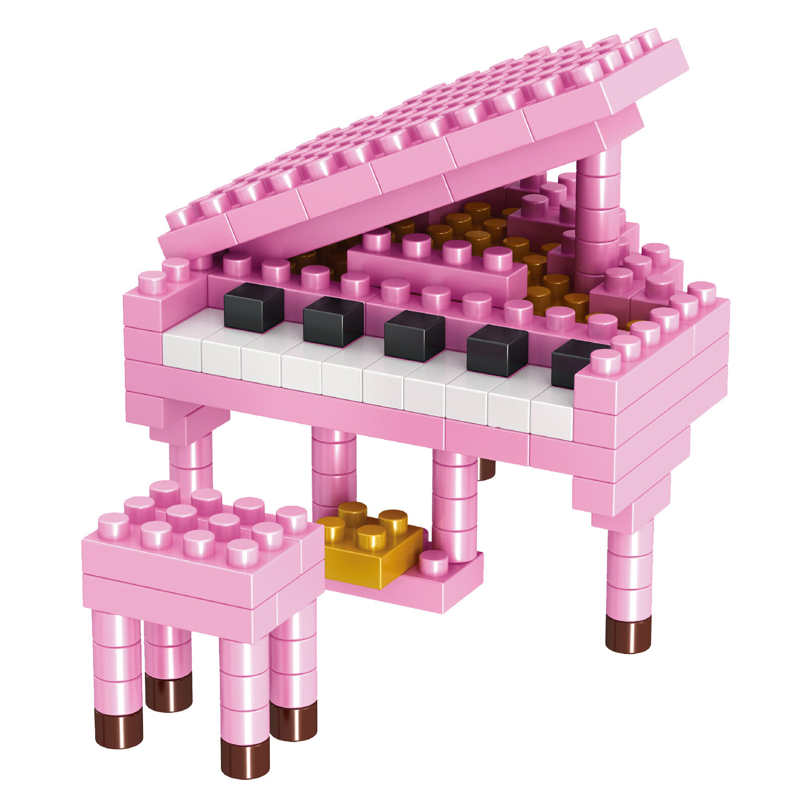 Миниатюрные строительные блоки, музыкальные инструменты, конструкторы для детей, игрушки для вечеринок, пианино, розовый цвет.