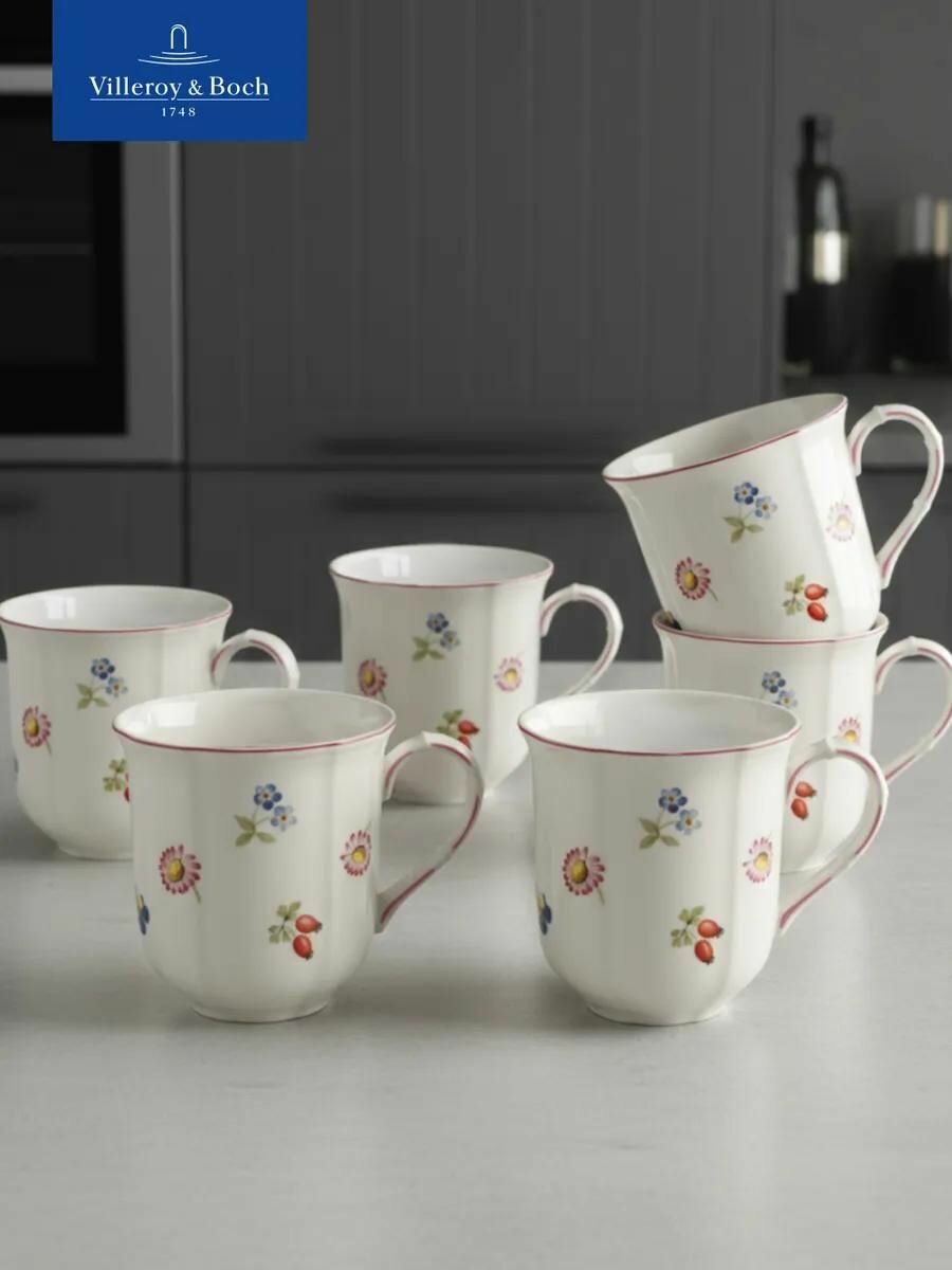 Набор кружек для чая и кофе 300 мл, 6 предметов, Petite Fleur, Villeroy & Boch, Премиум-Фарфор