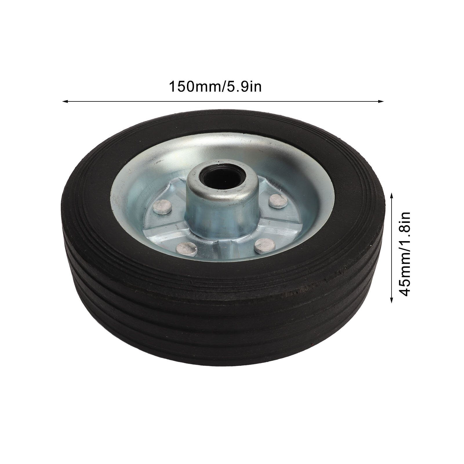 6-дюймовое колесо для прицепа, грузоподъемность 1200 фунтов, устойчивые поворотные колеса для прицепа, газонокосилки, хозяйственные тележки, железное колесо с резиновой оболочкой