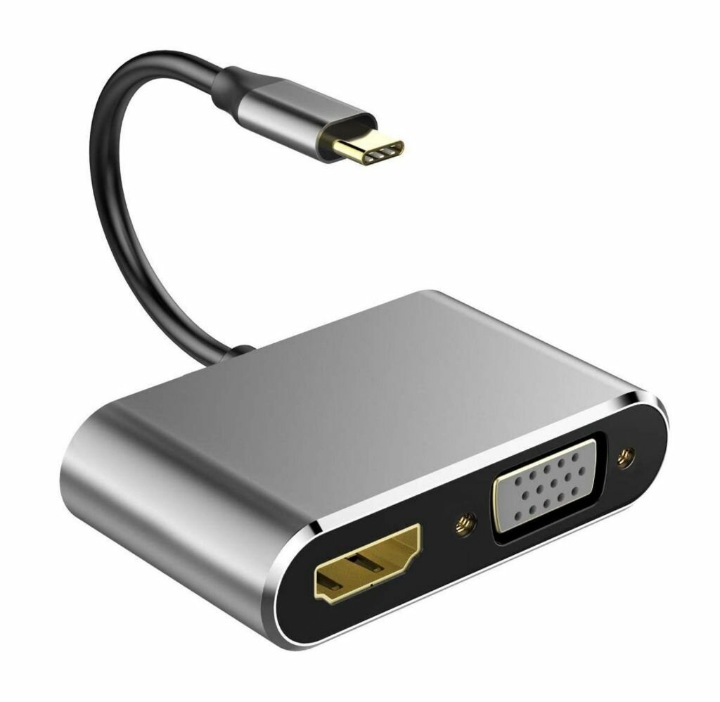 Многопортовый преобразователь док-станции-концентратора типа C в HDMI-4в1 4K 30 Гц