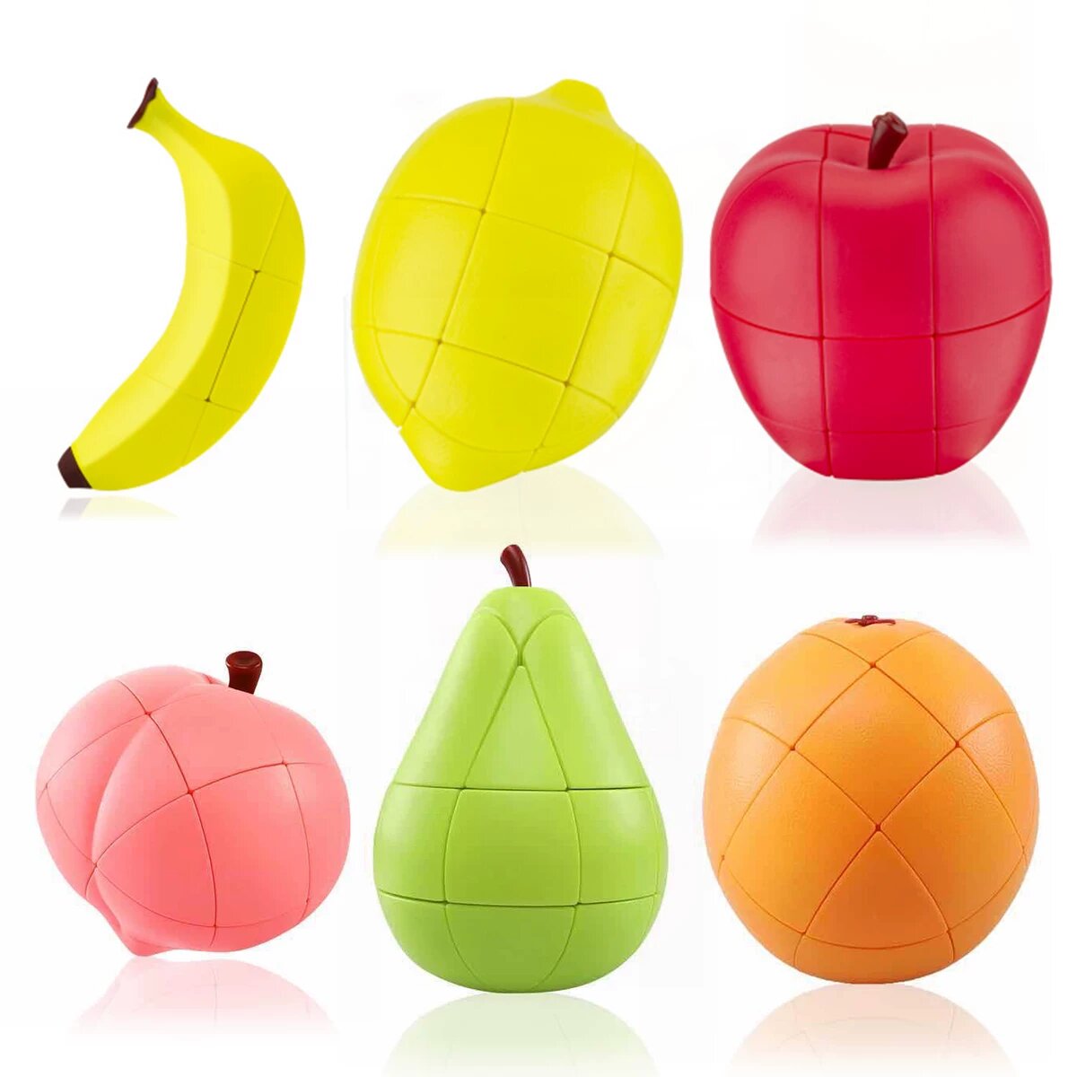 Фруктовый кубик в форме яблока, трехслойная фруктовая игрушка, гладкая головоломка в форме груши и персика, креативная