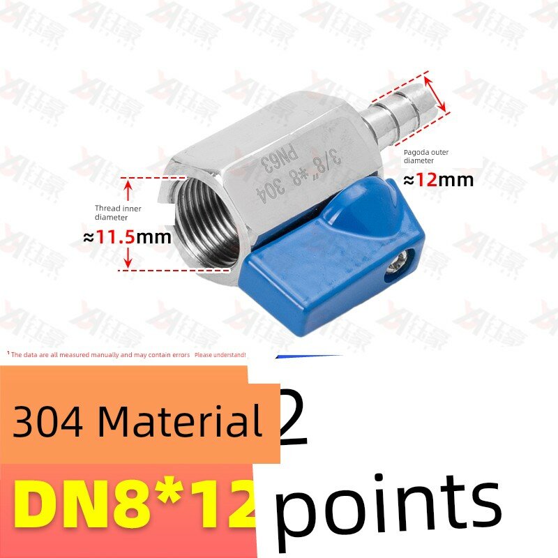 Мини-шаровой кран из нержавеющей стали 304 с внутренней и внешней резьбой для водопроводных труб и шлангов,