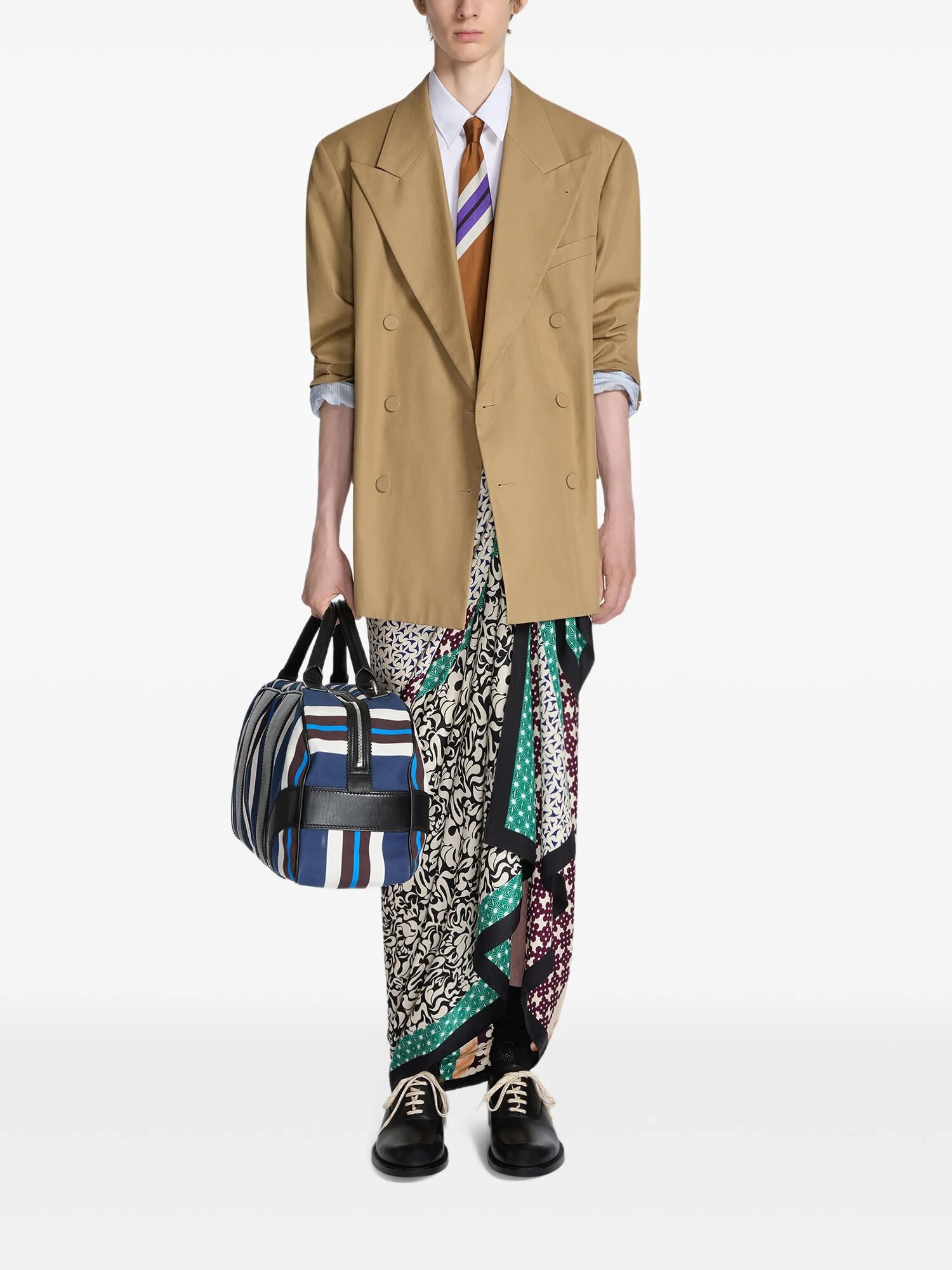 Пиджак Dries Van Noten Oversized double-breasted blazer, размер L, разноцветный — фото 1