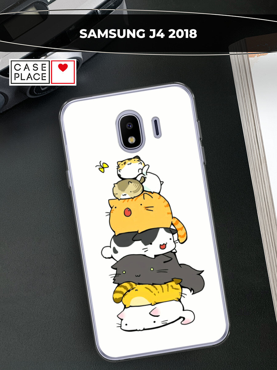 Чехол на Samsung Galaxy J4 / Самсунг Галакси Джей 4 с принтом Бутерброд из котиков