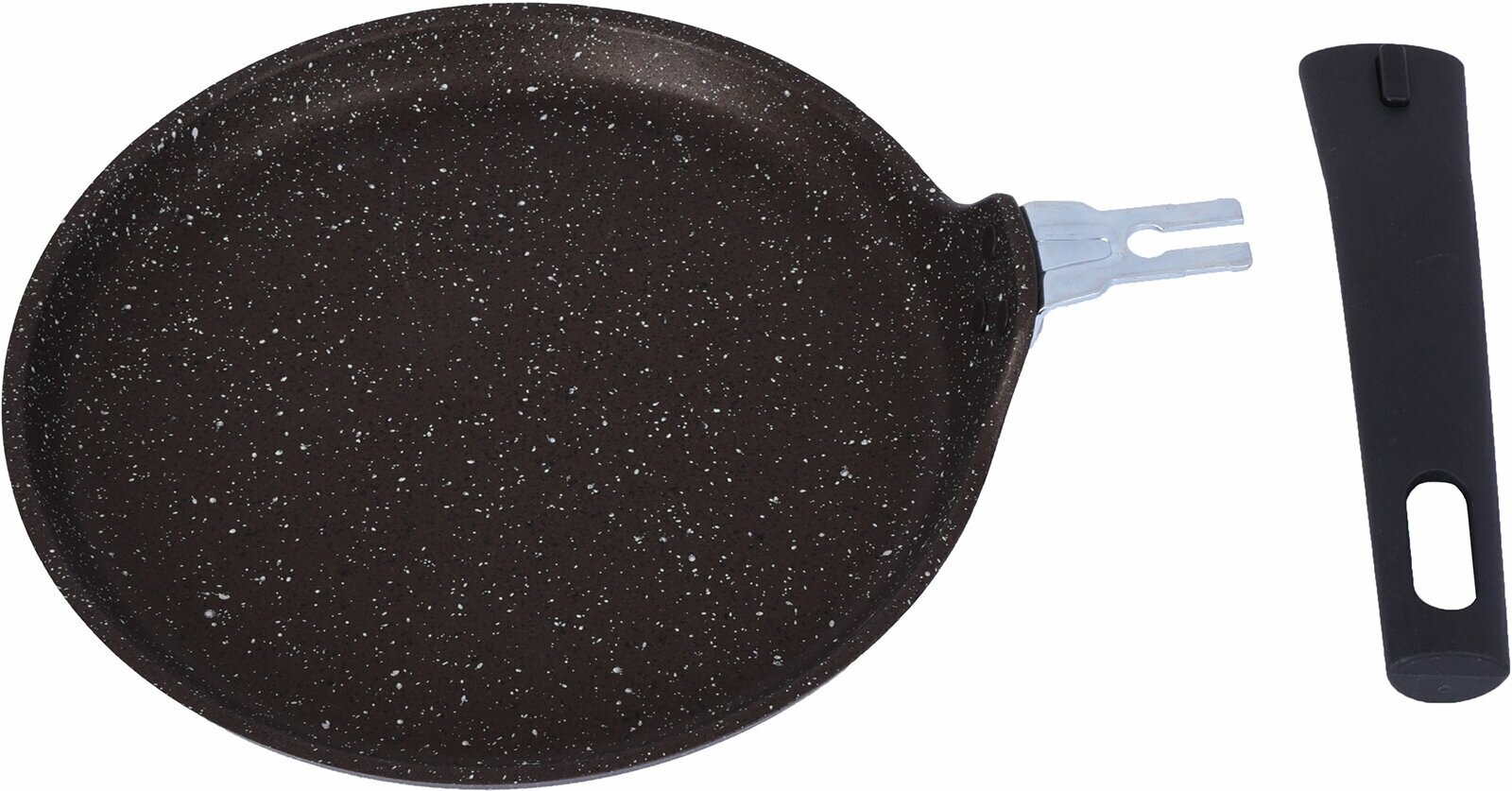 Сковорода для блинов Kukmara 220/20мм, Мрамор Кофейный, съемная ручка, литой алюминий, сбмк220-1а