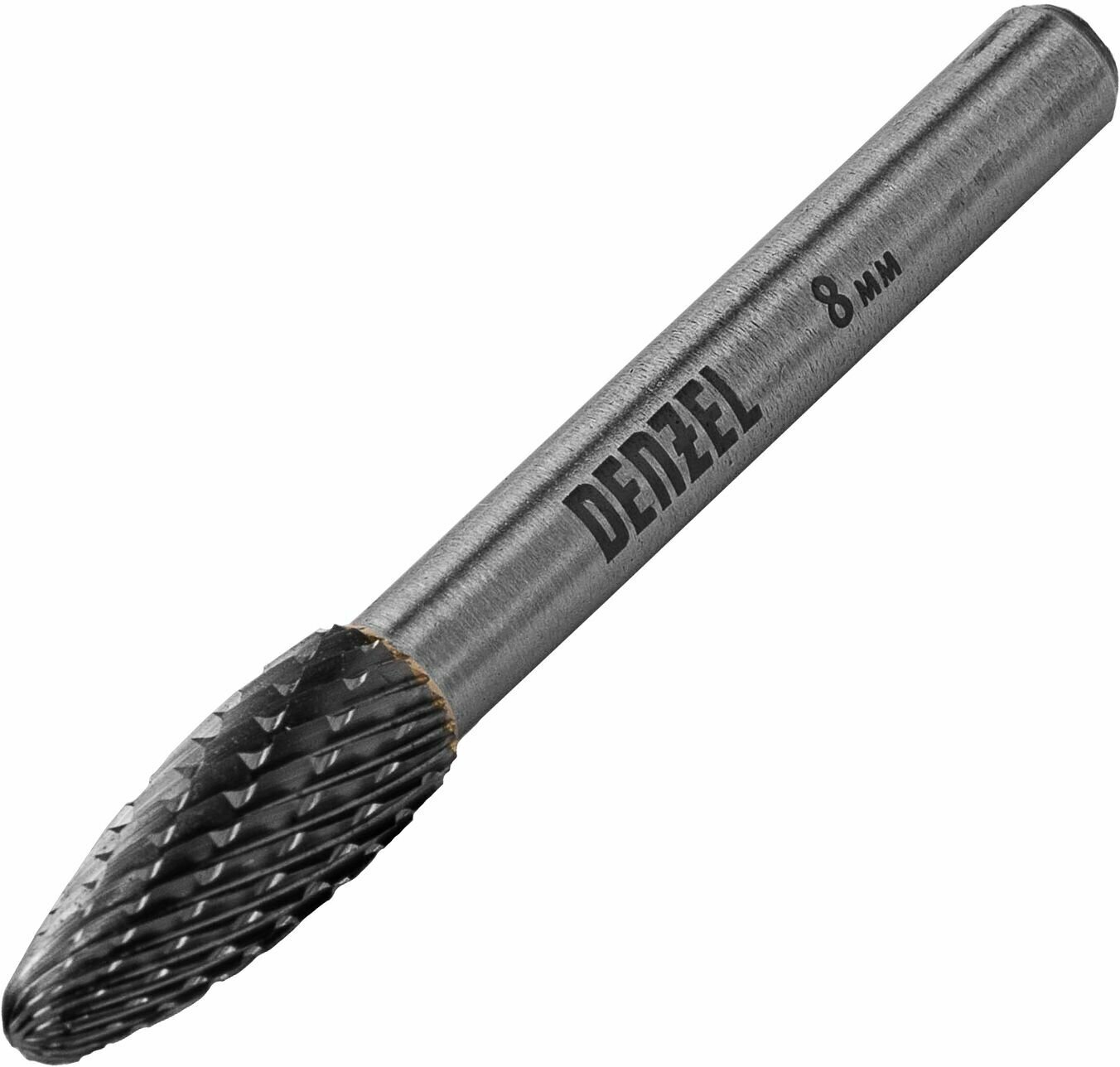 Борфреза по металлу DENZEL твердосплавная, элипсообразная, тип-H, 8 мм (72061)
