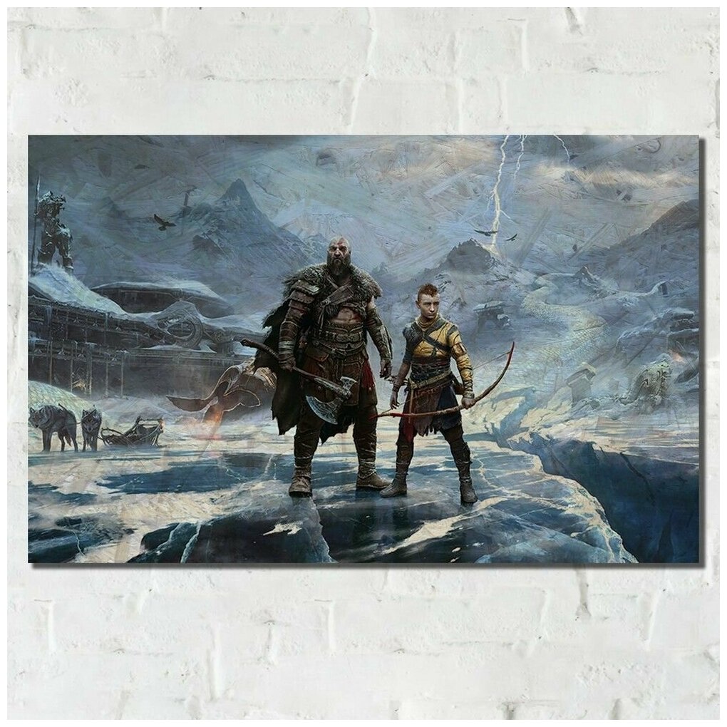 Картина интерьерная на рельефной доске ОСП Игра God Of War Ragnarok - 16008