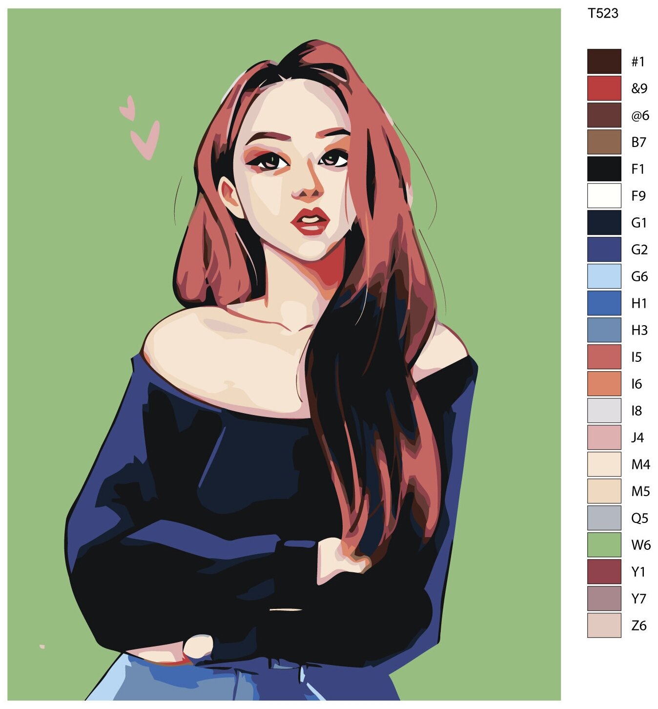 Картина по номерам T523 " Арт корейской Звезды" 40х50