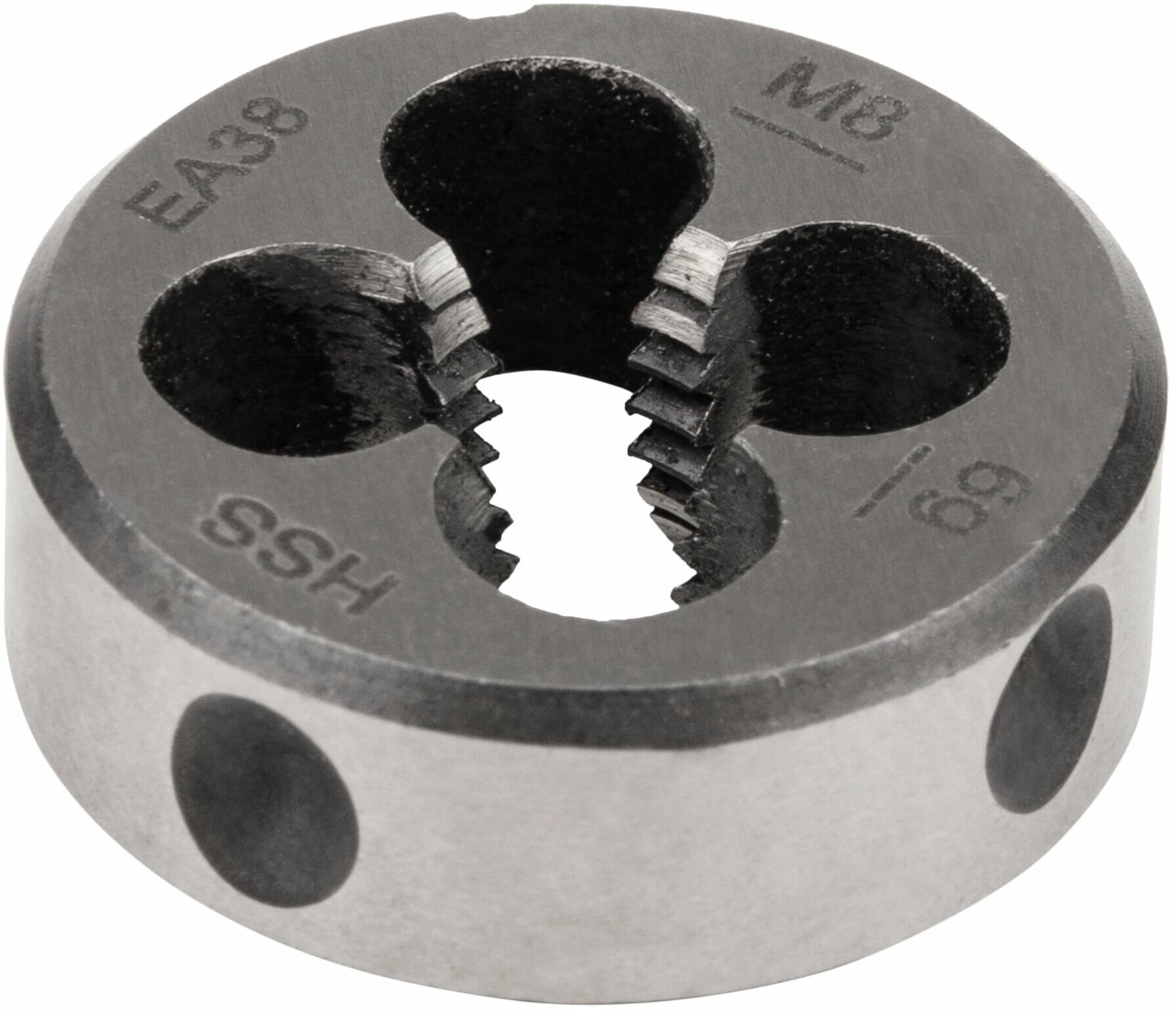 Плашка М8х1.25 мм с поднутрением NORGAU Industrial метрическая, для нарезания резьбы с крупным углом профиля 60, по DIN223, HSS, 6G, диаметр 25 мм